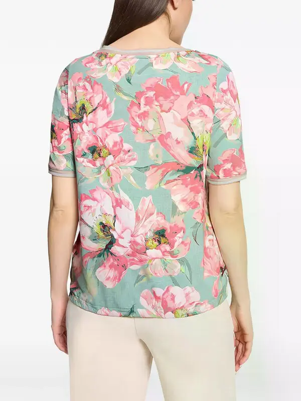 BETTY BARCLAY Floral Print T-shirt With Drawstring Hem