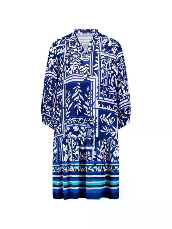 BETTY BARCLAY Floral Print Ruffled Dress - Blue