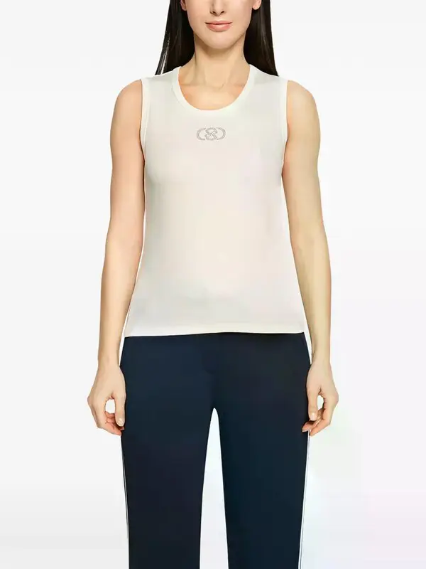 BETTY BARCLAY Rhinestone Embellished Ribbed Top