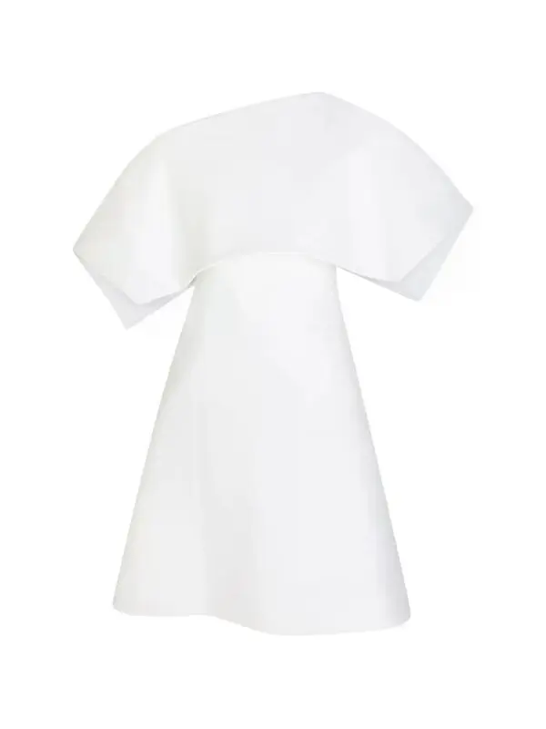 A.W.A.K.E. Mode One-shoulder Cape Overlay Mini Dress - White