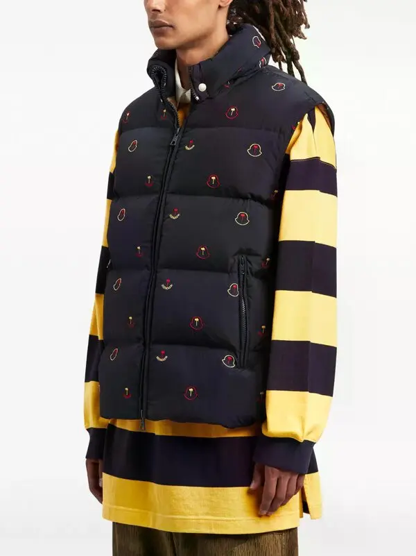 PALM ANGELS X MONCLER Logo-print Padded Vest