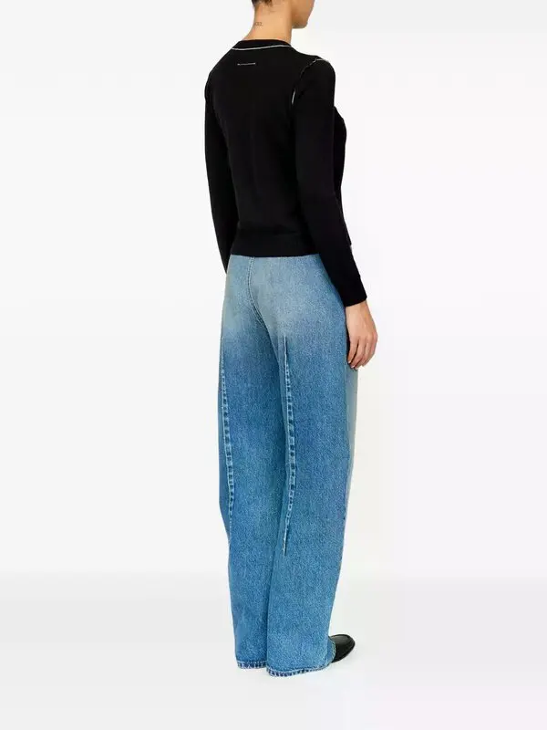 MAISON MARGIELA Contrast Trim Wool Blend Knit Jumper