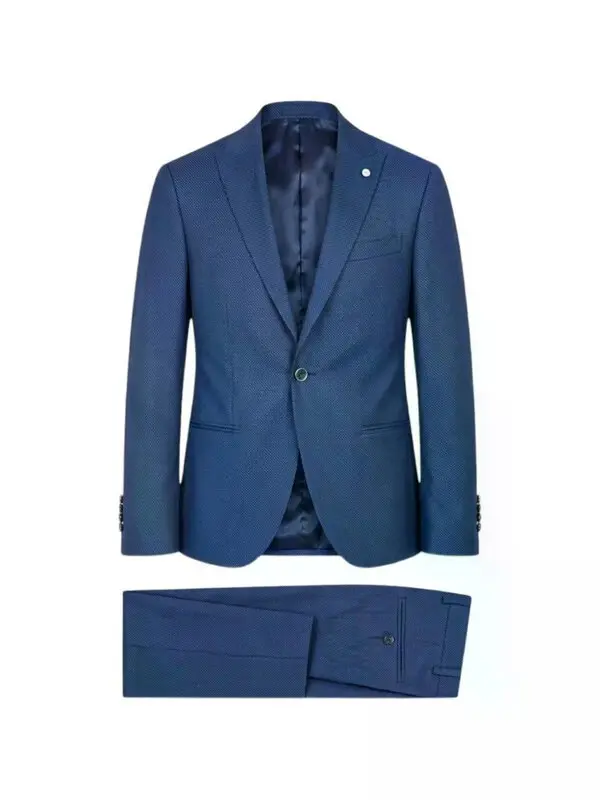 LUIGI BIANCHI MANTOVA Textured Single-breasted Suit - Blue