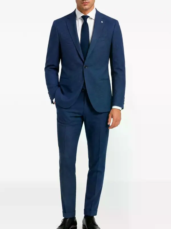 LUIGI BIANCHI MANTOVA Textured Single-breasted Suit