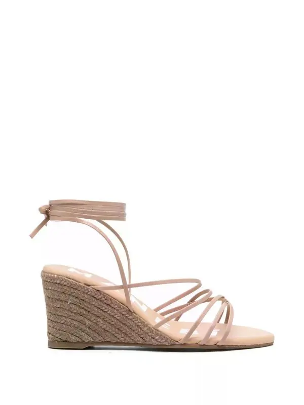 Manebí Leather Lace-up Wedge Sandals - Neutrals