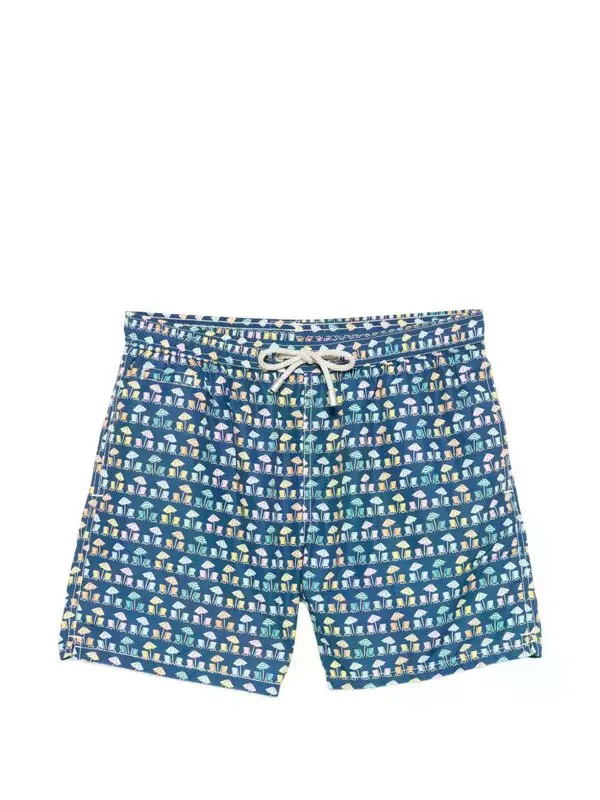 MC2 SAINT BARTH Beach Print Swim Shorts - Blue