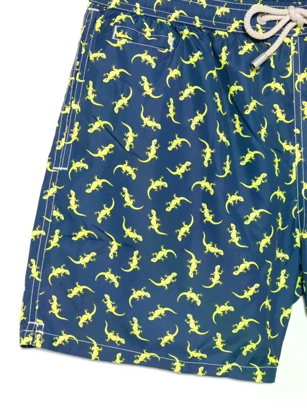 MC2 SAINT BARTH Lizard-print Drawstring Swim Shorts