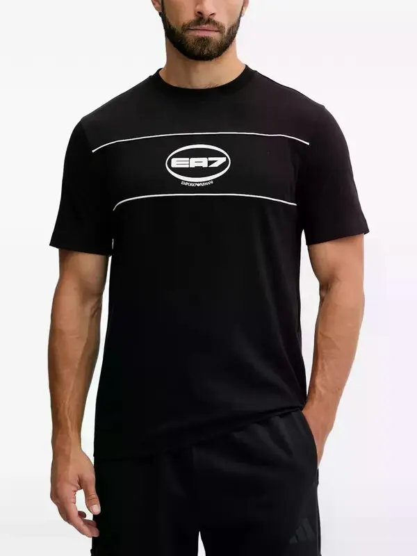 EA7 Logo-print Crew-neck T-shirt - Black