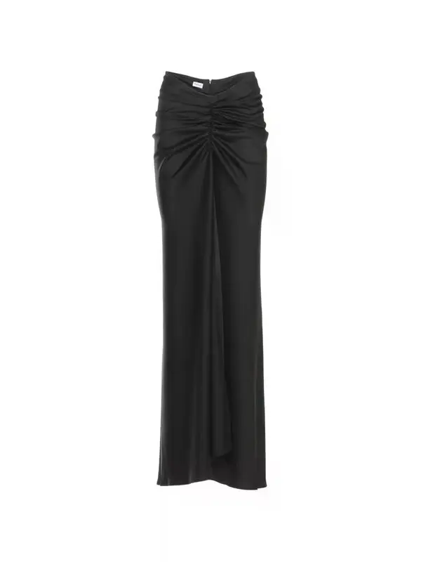 Andamane Iris Ruched Maxi Skirt - Black