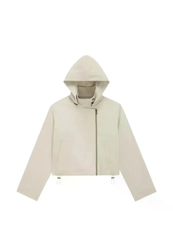 WE-AR4 Asymmetric Zip Hooded Jacket - Neutrals