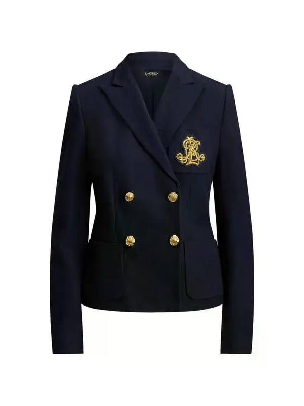 Ralph Lauren Double-breasted Piqué Blazer - Blue