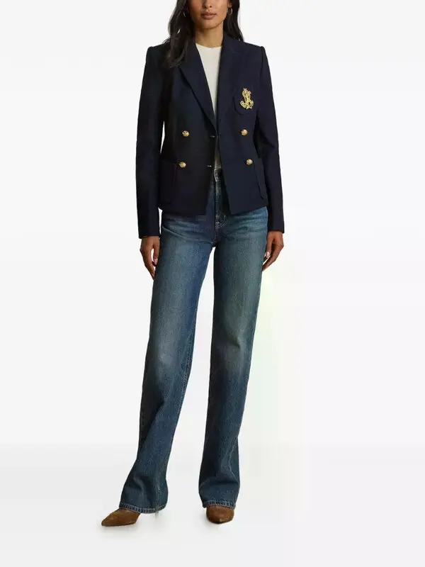 Ralph Lauren Double-breasted Piqué Blazer - Blue