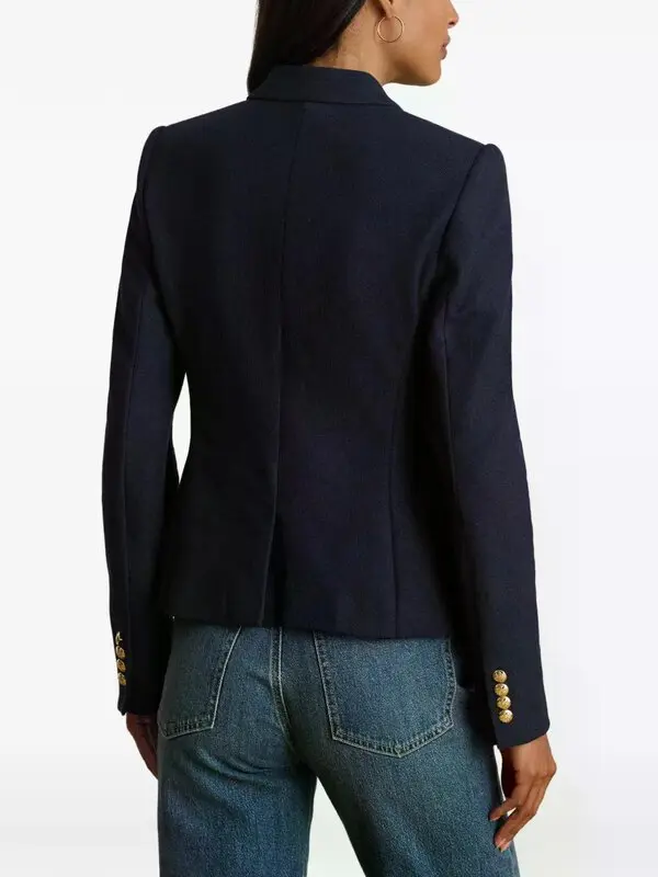 Ralph Lauren Double-breasted Piqué Blazer - Blue