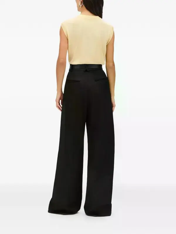 Another Tomorrow High-waisted Pleated Trousers
