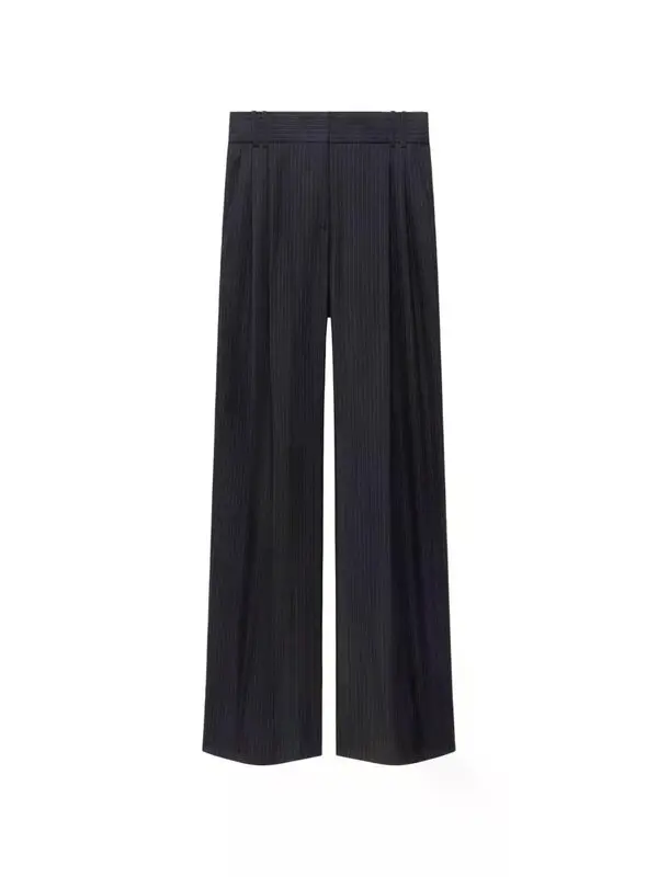 Another Tomorrow Pinstriped Pleated Trousers