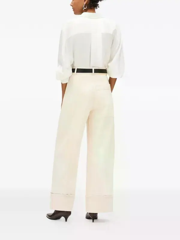Another Tomorrow Wide Cuffed Hem Jeans