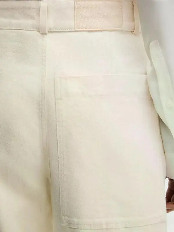 Another Tomorrow Wide Cuffed Hem Jeans