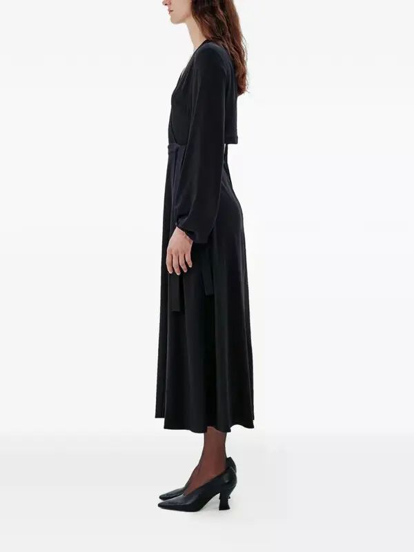 Another Tomorrow Midi Dress With Wrap Detail
