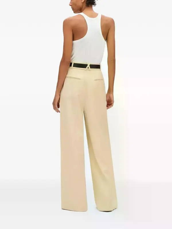 Another Tomorrow High-waisted Pleated Trousers