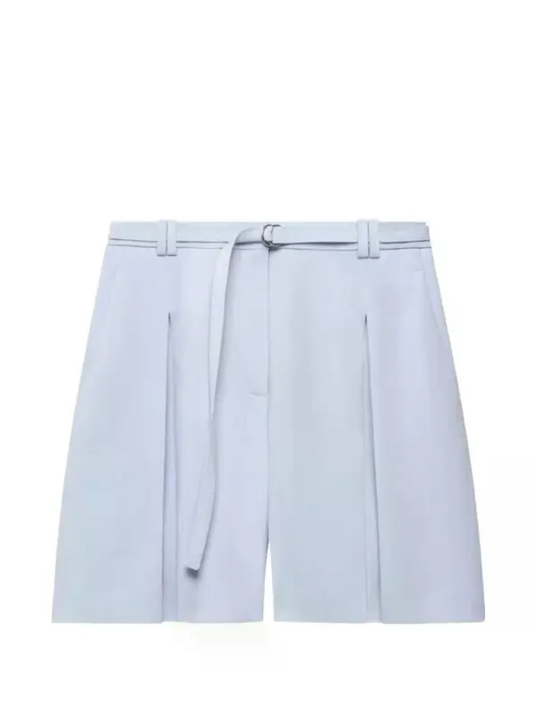 Another Tomorrow Pleated Belted Shorts