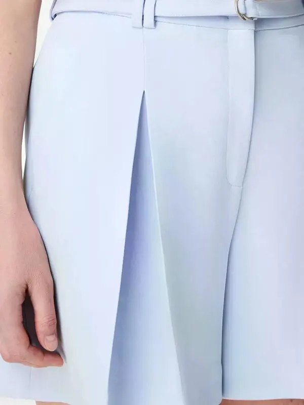 Another Tomorrow Pleated Belted Shorts