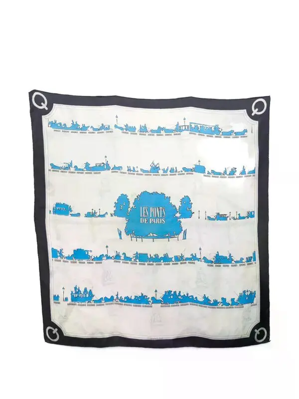 Hermès 1953 Les Ponts De Paris Silk Scarf - Neutrals