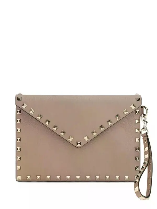 Valentino Garavani Rockstud Clutch Bag - Neutrals