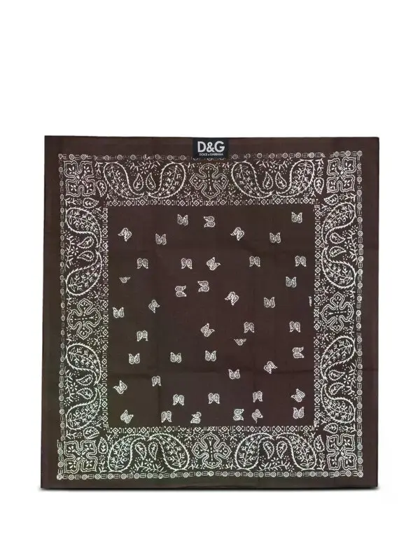 Dolce & Gabbana Paisley-print Square Scarf - Brown