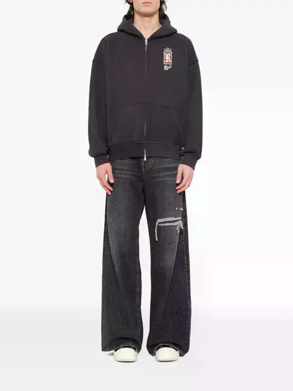 Rhude Fumar 91 Logo-print Zip-up Hoodie