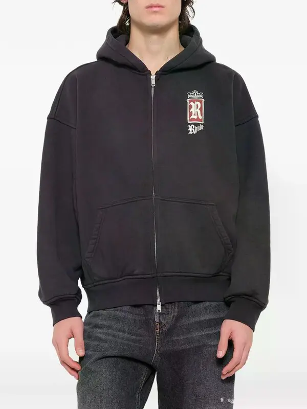 Rhude Fumar 91 Logo-print Zip-up Hoodie