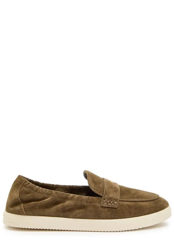 Tory Burch Ballet Sport Suede Loafers - Khaki