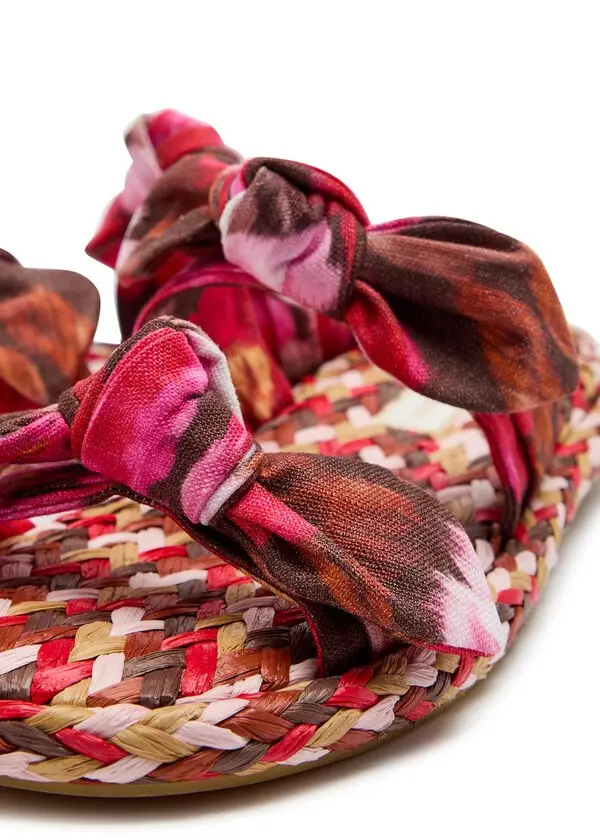 Zimmermann Carousel Printed Raffia Sliders