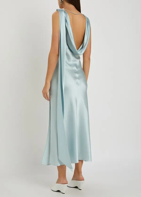 Acne Studios Draped Silk Midi Dress