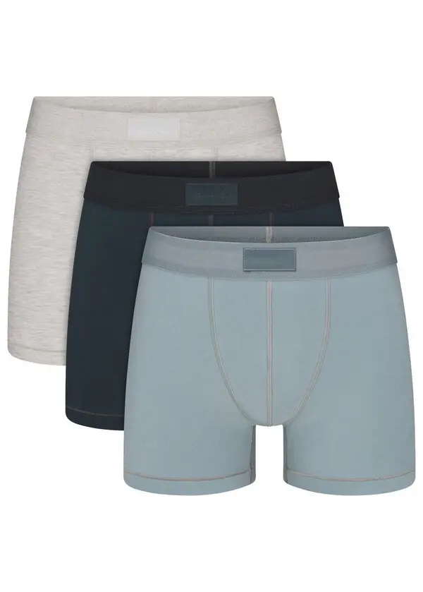 SKIMS Cotton-blend 3' Boxer Briefs - Blue
