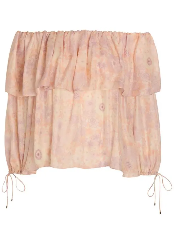 Chloé Floral-print Silk Top - Pink