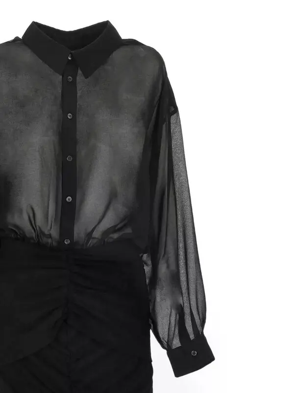 Jacquemus Siroco Ruched Sheer-panel Midi Dress