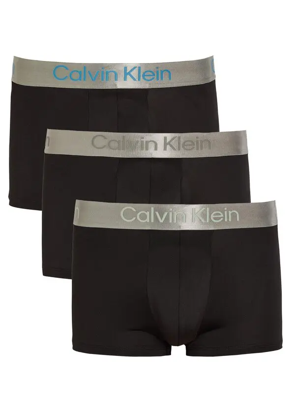 Calvin Klein Brushed Stretch-microfibre Trunks - Black