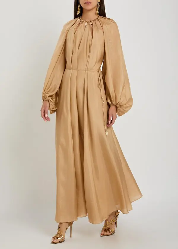 Zimmermann Mohon Charm-effect Silk Midi Dress