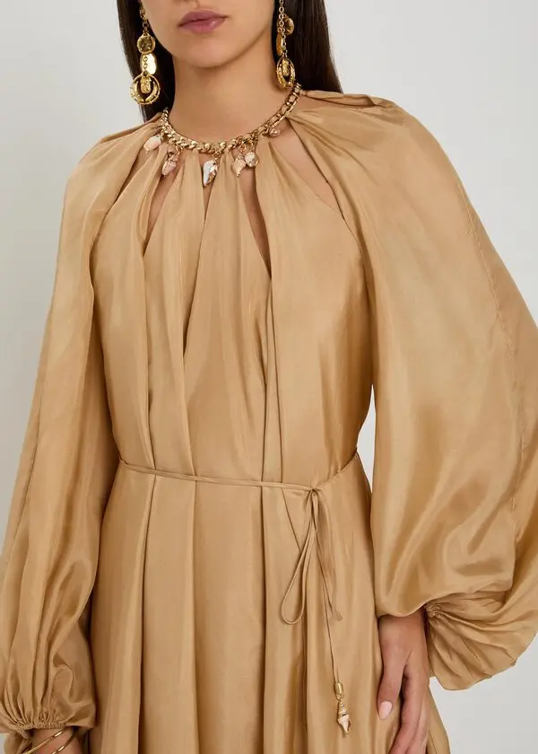 Zimmermann Mohon Charm-effect Silk Midi Dress