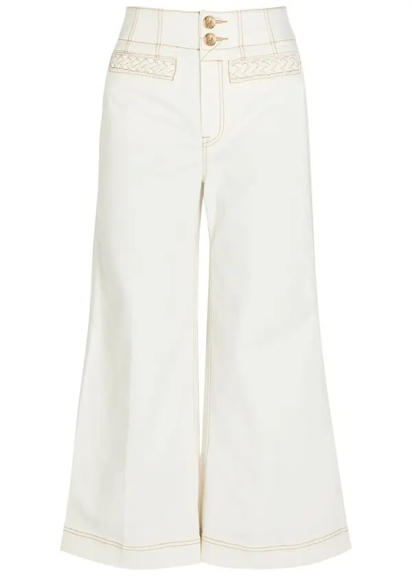Zimmermann Roselight Cropped Flared-leg Jeans - Cream