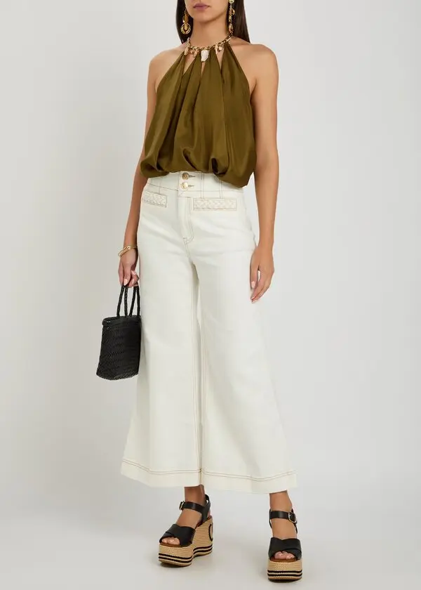 Zimmermann Roselight Cropped Flared-leg Jeans
