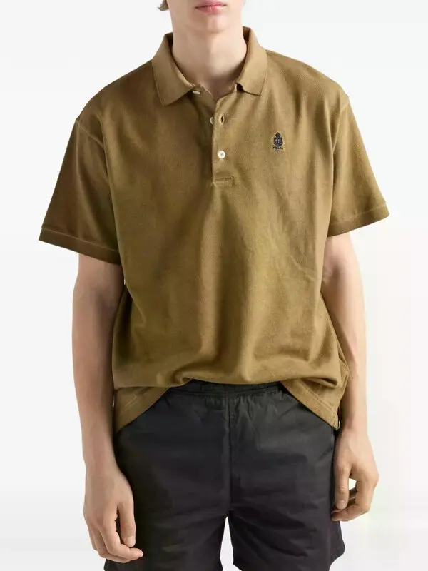 Prada Garment-dyed Cotton Polo Shirt - Brown