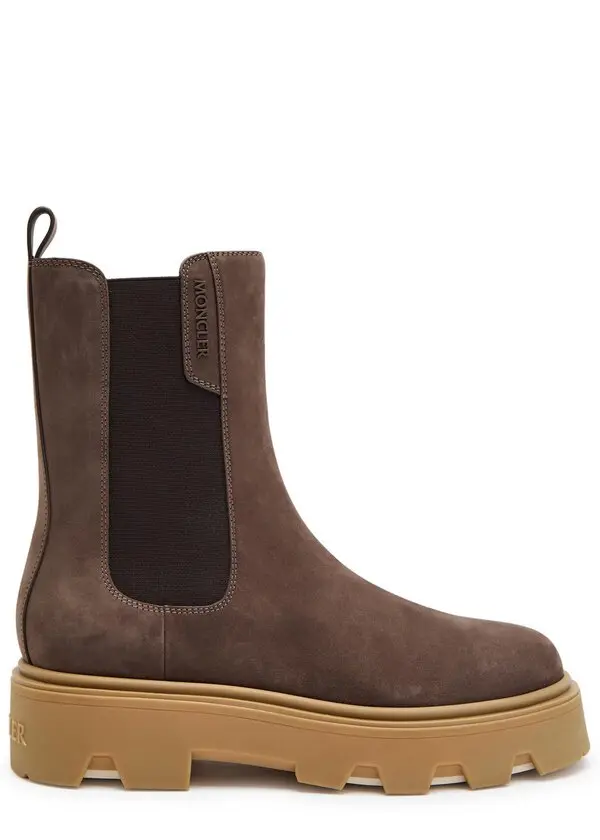 Moncler Aurea Suede Chelsea Boots - Brown