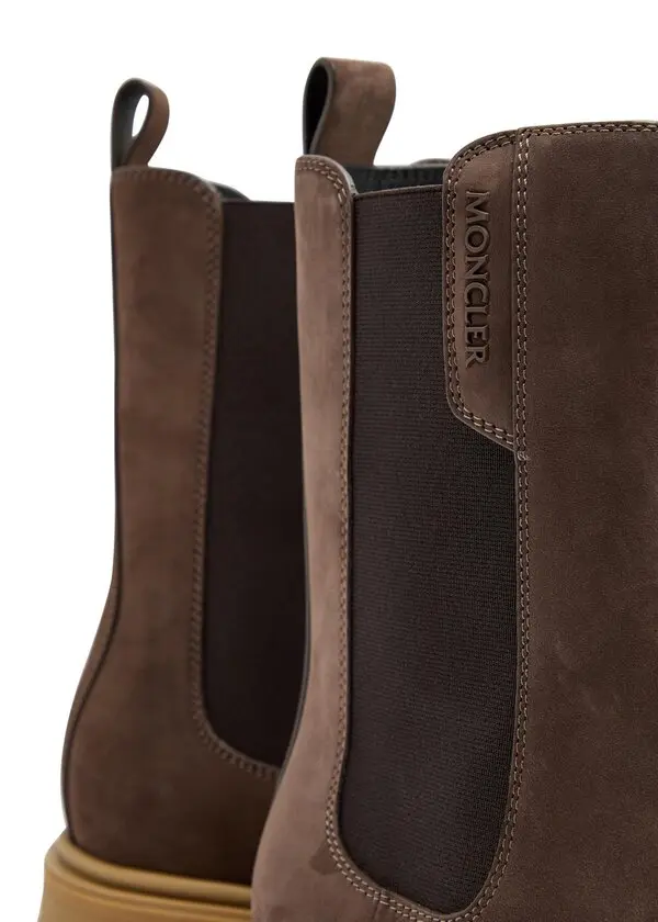 Moncler Suede Chelsea Boots - Brown