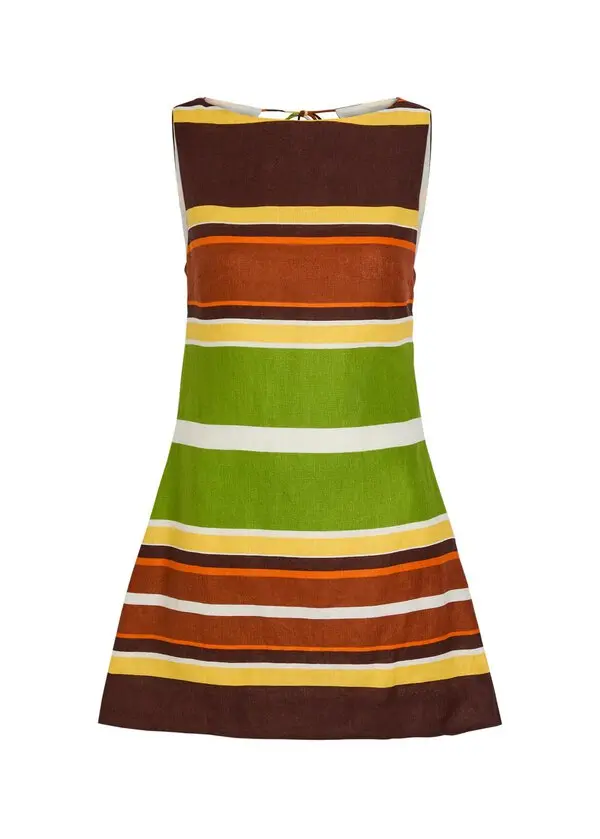 Faithfull The Brand Jacie Striped Linen Mini Dress - Stripe