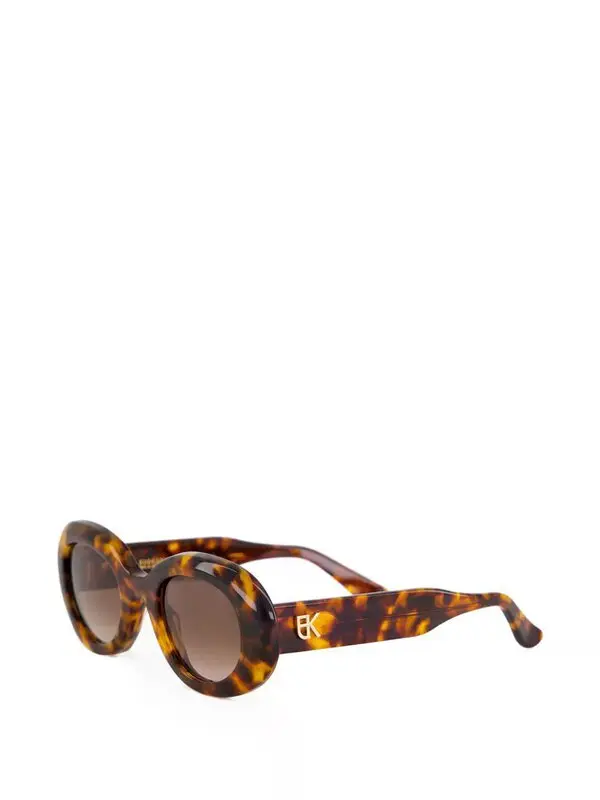 EMMANUELLE KHANH Tortoiseshell-effect Round-frame Sunglasses