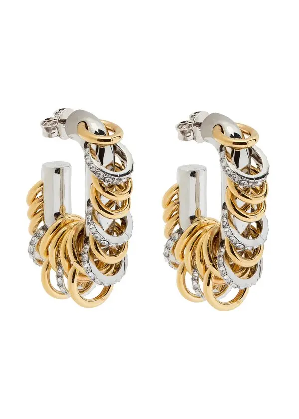 Rabanne Small Punk Xl Link Two-toned Hoop Earrings - Gold