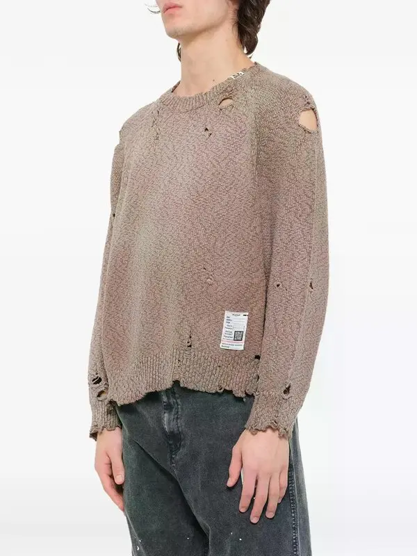 Mihara Yasuhiro Distressed Crew Neck Sweater
