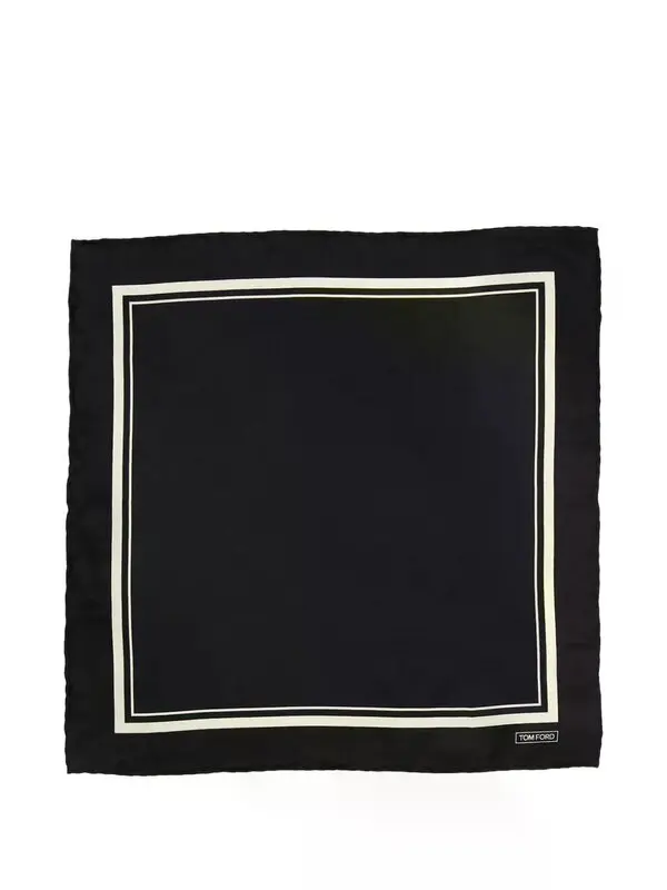 TOM FORD Tonal-frame Pocket Square - Black