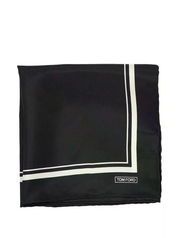 TOM FORD Tonal-frame Pocket Square - Black